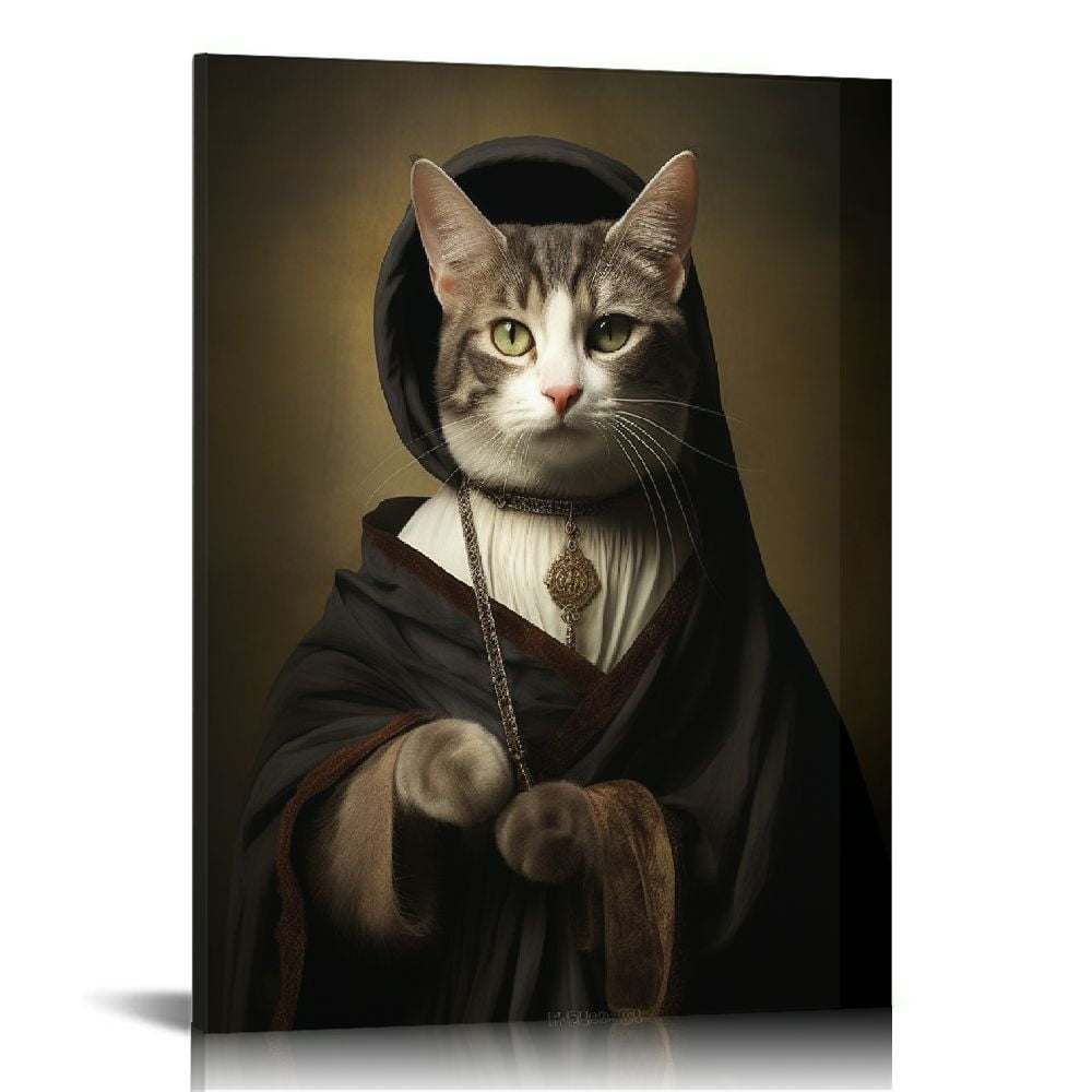 HOMICOZI Medieval Tabby Cat, Art Print, Wall Hanging, Animal Poster ...