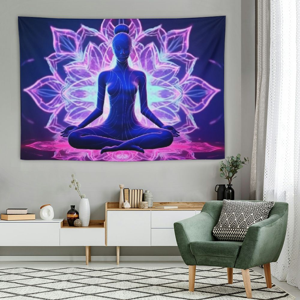 HOMICOZI Meditation Tapestry Bohemian Mandala Yoga Purple Lotus Flower ...