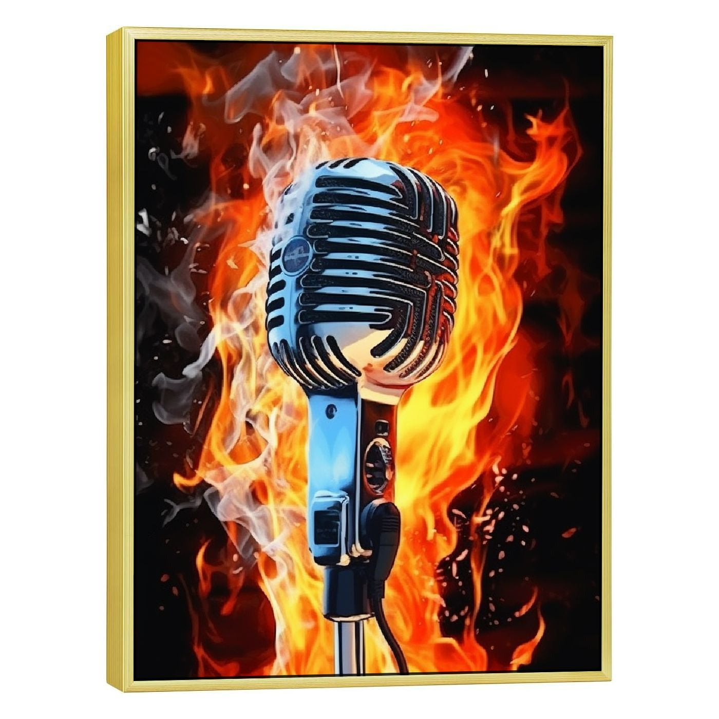 HOMICOZI Microphone Wall Art Mic Artwork Canvas Print Wall Art Painting ...