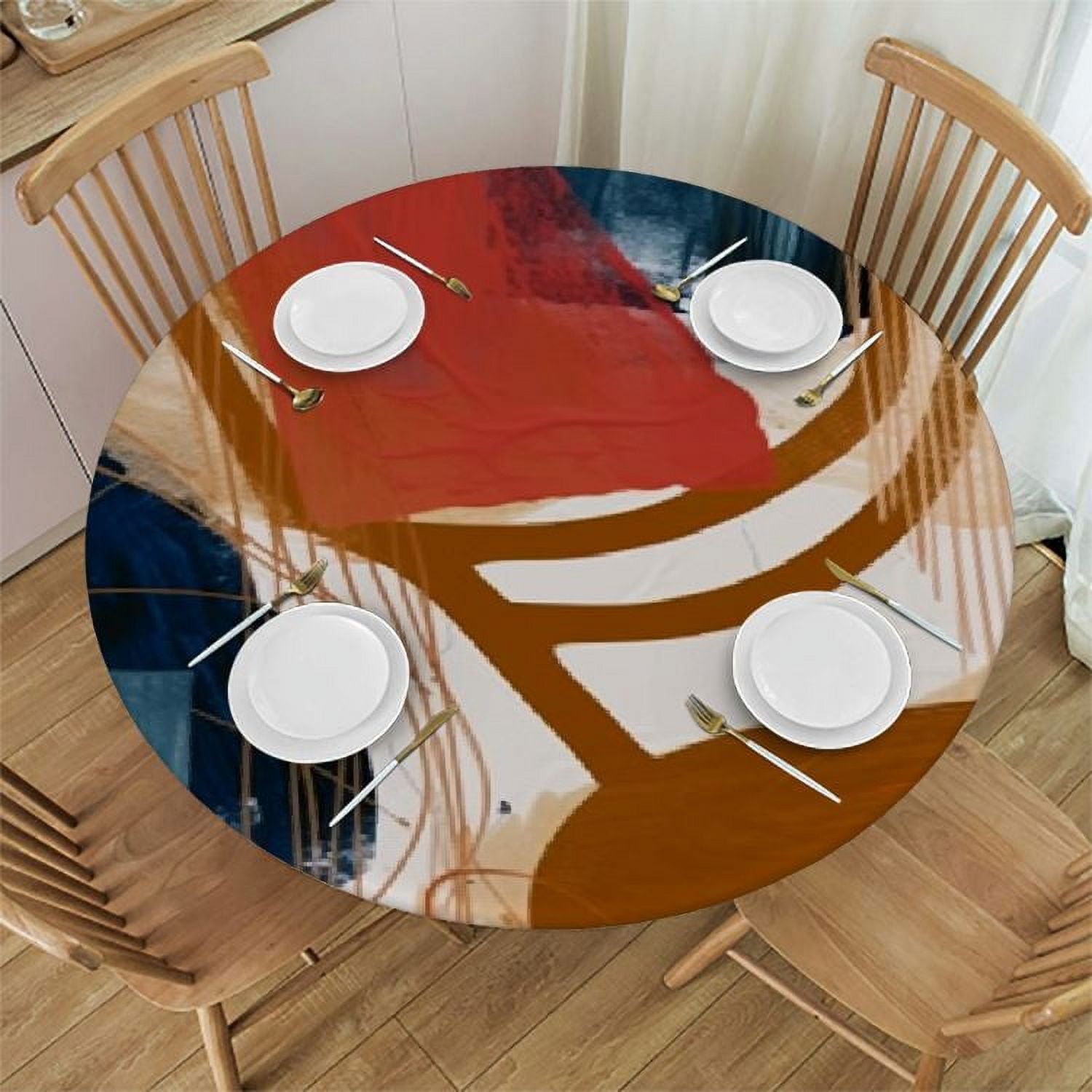 HOMICOZI Mid Century Fitted Table Round Cover Elastic Edged,Boho ...