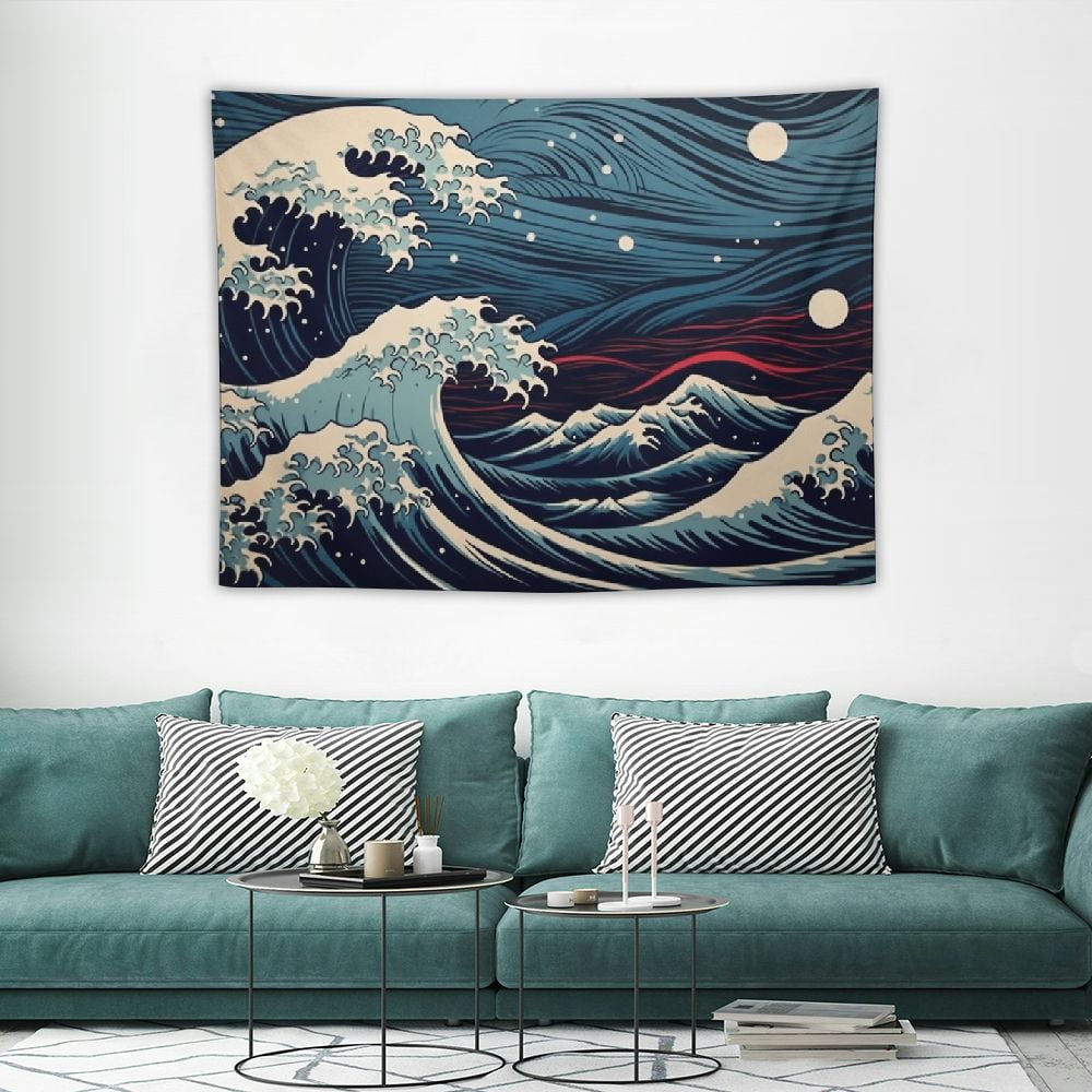 HOMICOZI Ocean Tapestry,Ocean Wave Tapestry, Great Wave Mount Fuji ...