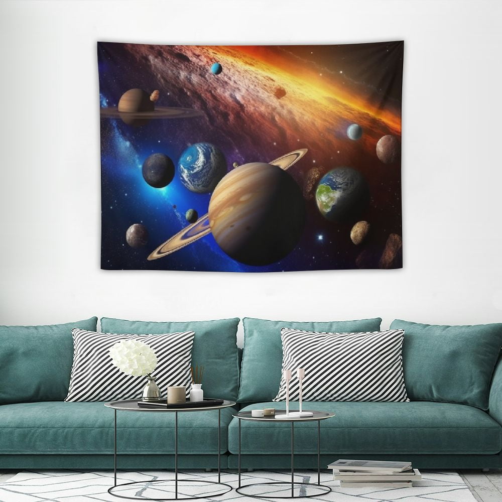 HOMICOZI Planets Jupiter Earth Saturn Tapestry Wall Hanging, Aesthetic ...