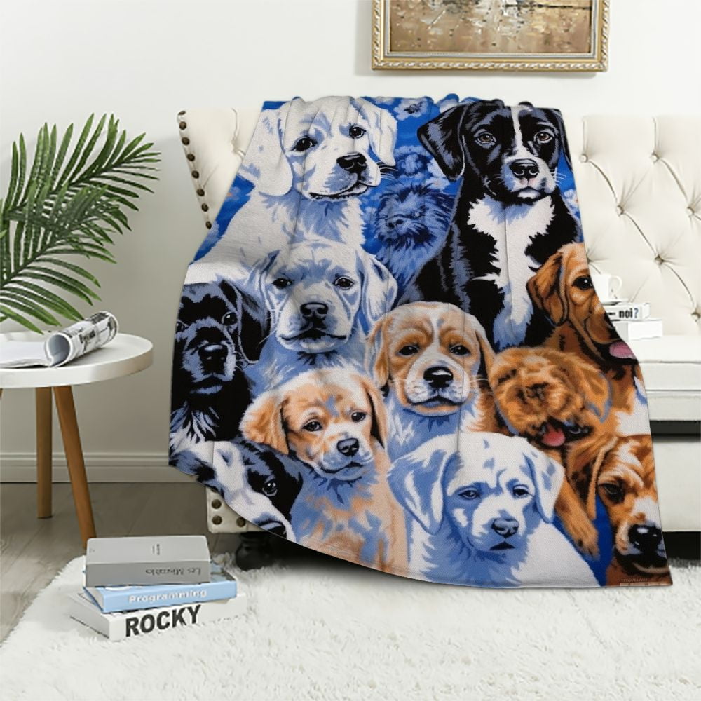 HOMICOZI Puppy Blanket for Bed, Cute Throw Blanket for Girls, Women ...