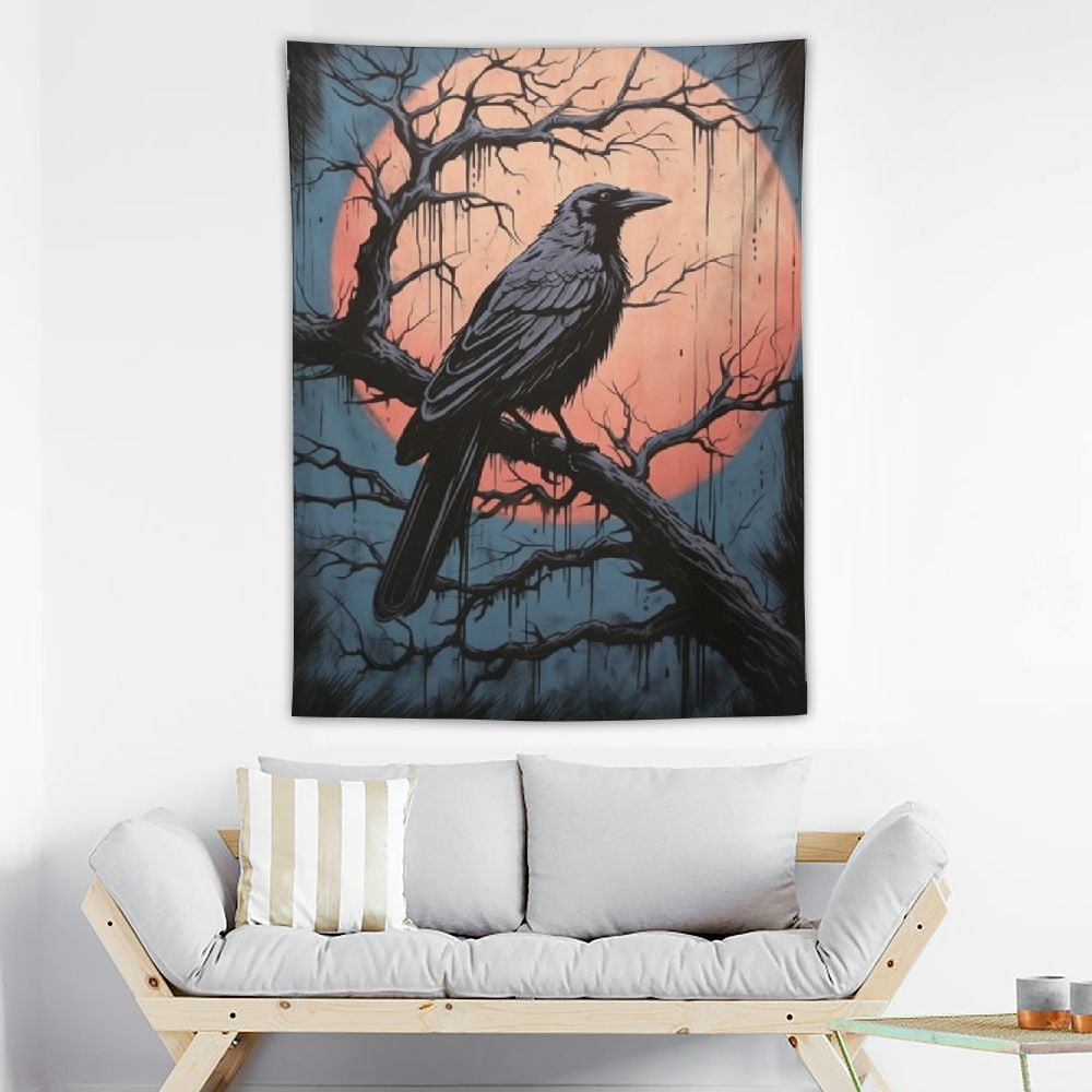 HOMICOZI Raven Tapestry, Psychedelic Tapestry Wall Hanging, Gothic ...