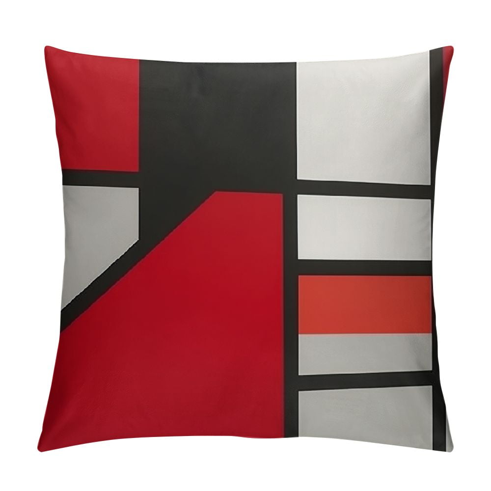 HOMICOZI Red Throw Pillow Covers Decorative Modern Abstract Stripes ...