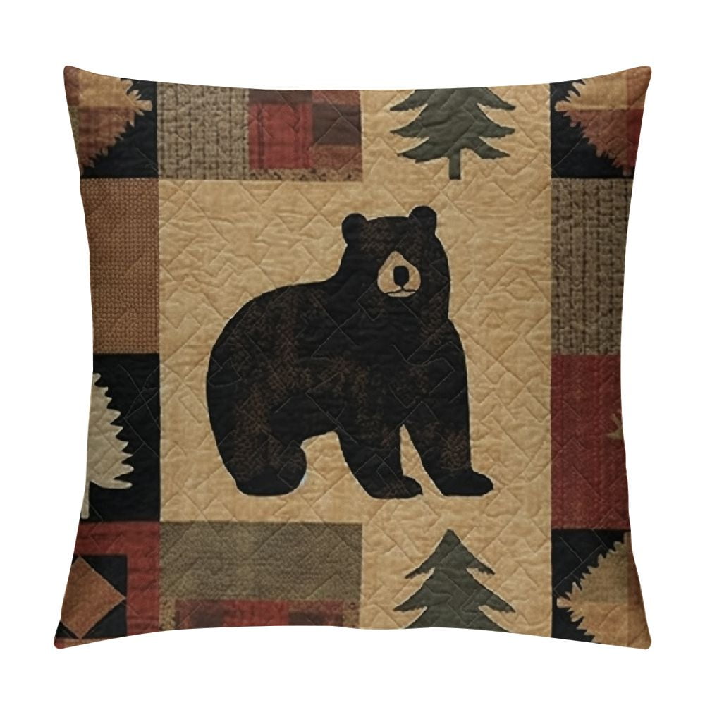HOMICOZI Retro Brown Deer Bear Paw Prints House Cabin Forest Pine Nut ...