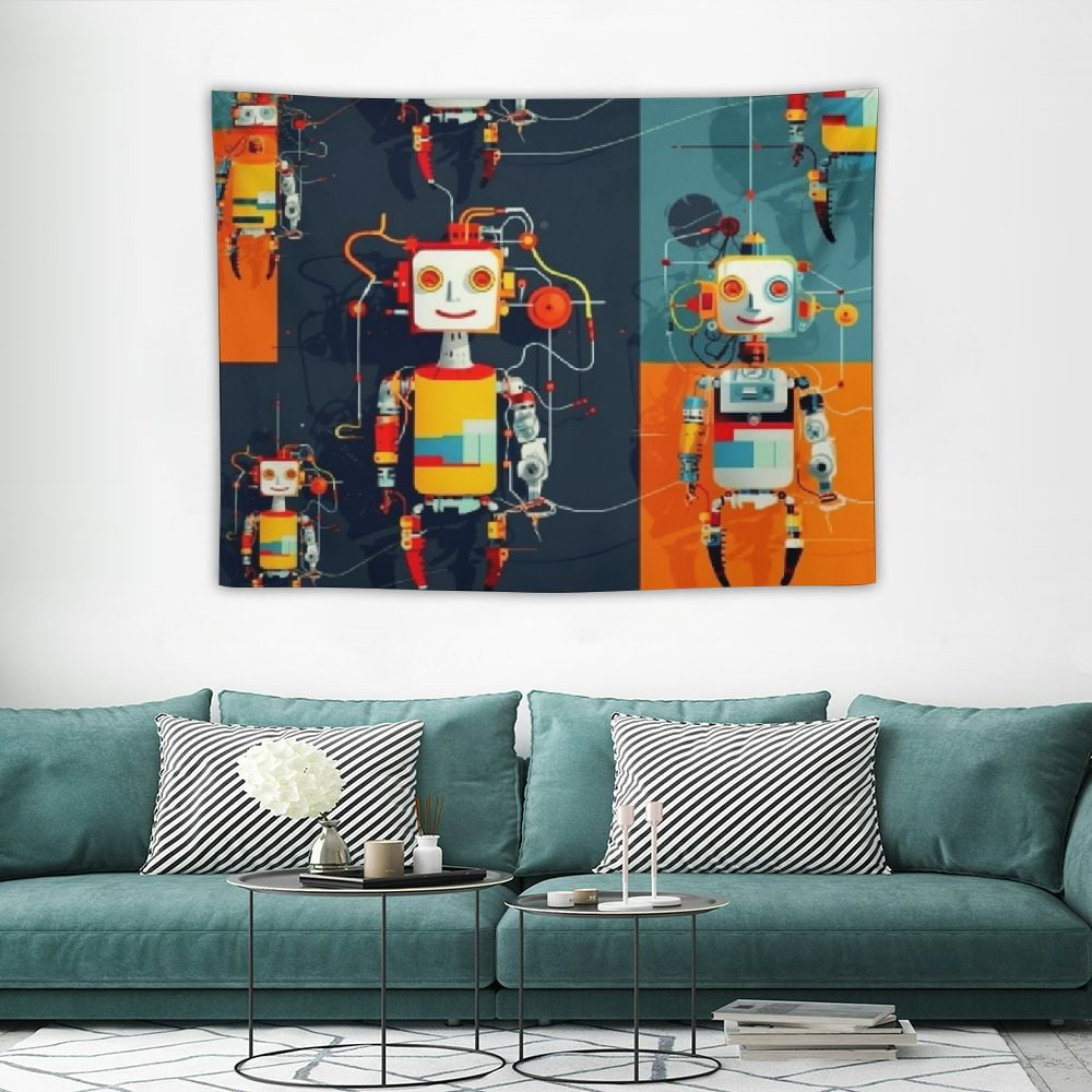 JRXY Robot Tapestries Small, Space Robot Decor Tapestry For Boys Kids ...