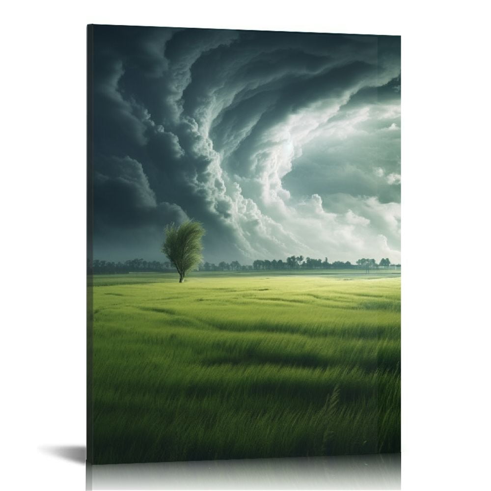 HOMICOZI Storm Wall Art, Tornado Over Open Prairie, Thunderstorm wall ...
