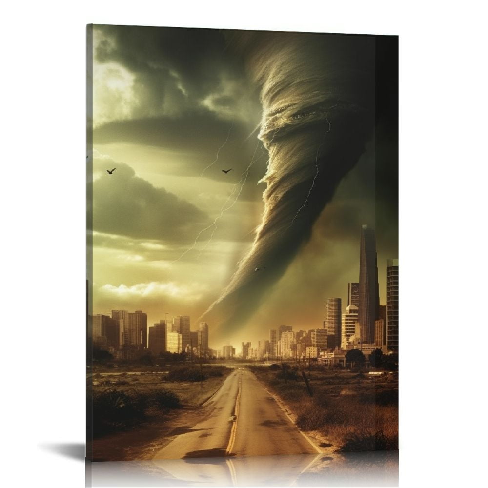 HOMICOZI Storm Wall Art, Tornado Over Open Prairie, Thunderstorm wall ...