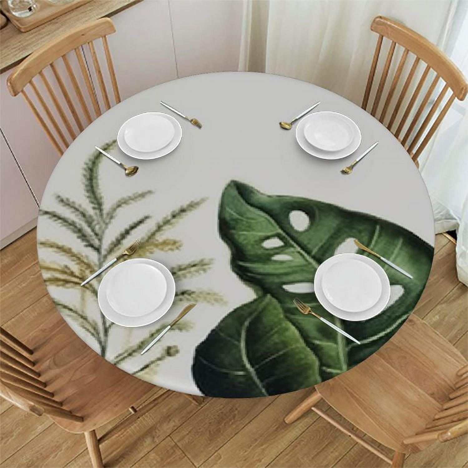 HOMICOZI Summer Tropical Plant Round Table cover, Fitted Table Cover ...