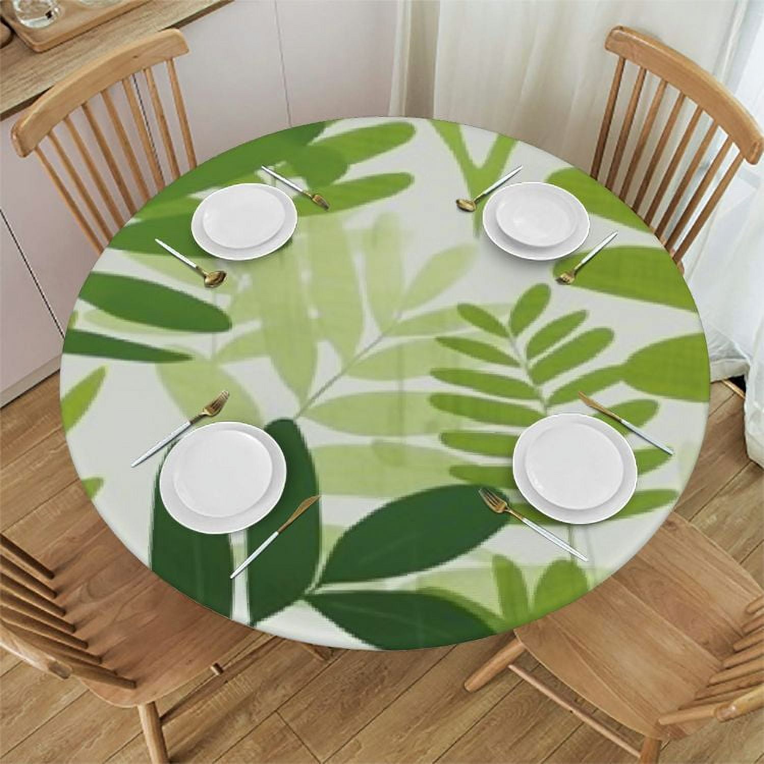 HOMICOZI Table cover Round Green Palm Tree Leaves Table Cloth Nature ...