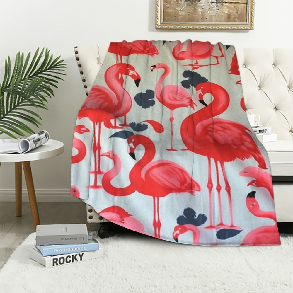 HOMICOZI Throw Blanket Flamingo Gifts for Women Girl Pink Cow Print ...