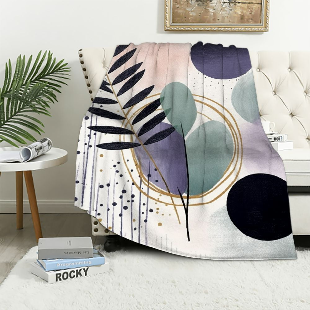 HOMICOZI Throw Blanket Soft for Couch, Romantic Purple Abstract Art ...