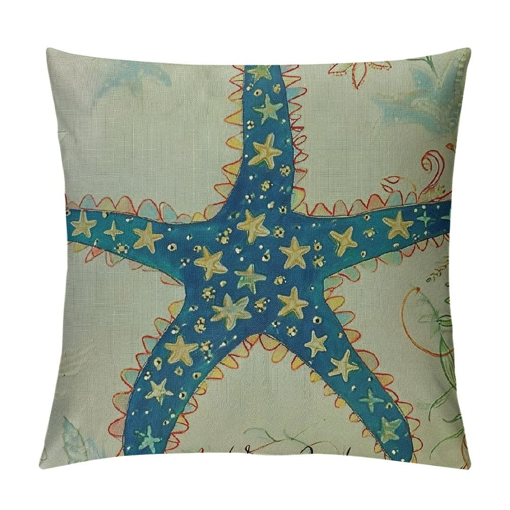 HOMICOZI Throw Pillow Covers Vintage Coastal Nautical Beach Shell ...