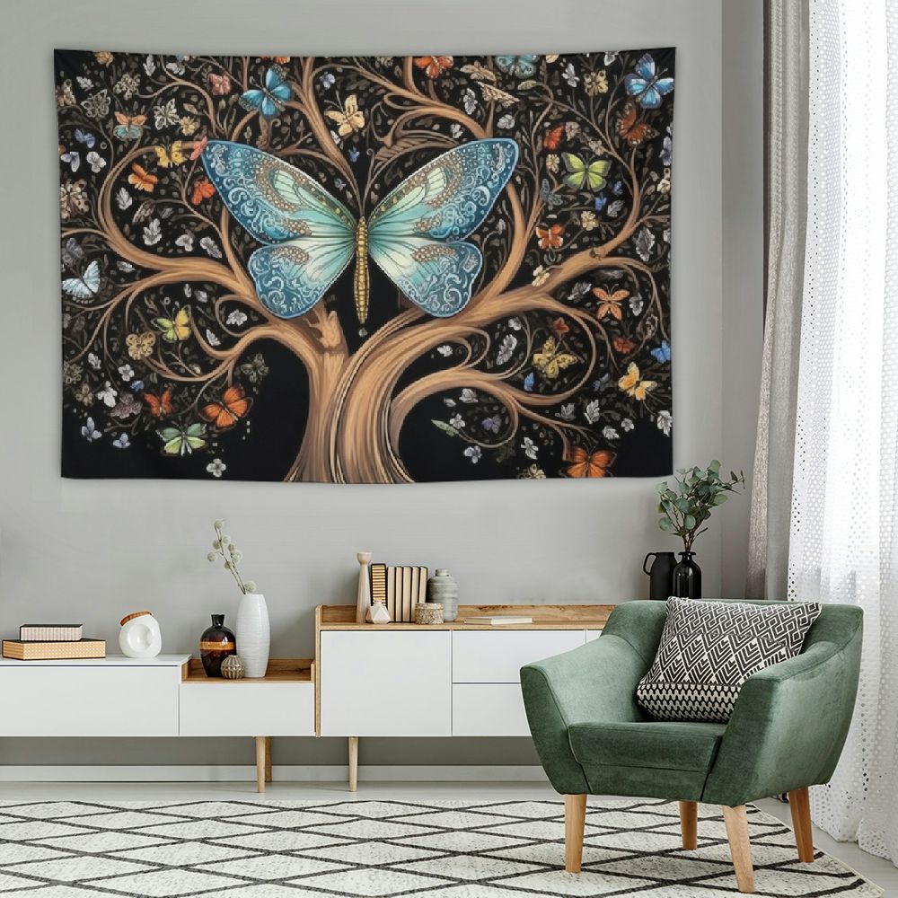 HOMICOZI Tree of Life Tapastry Butterfly Moon Flower Boho Floral Plant ...