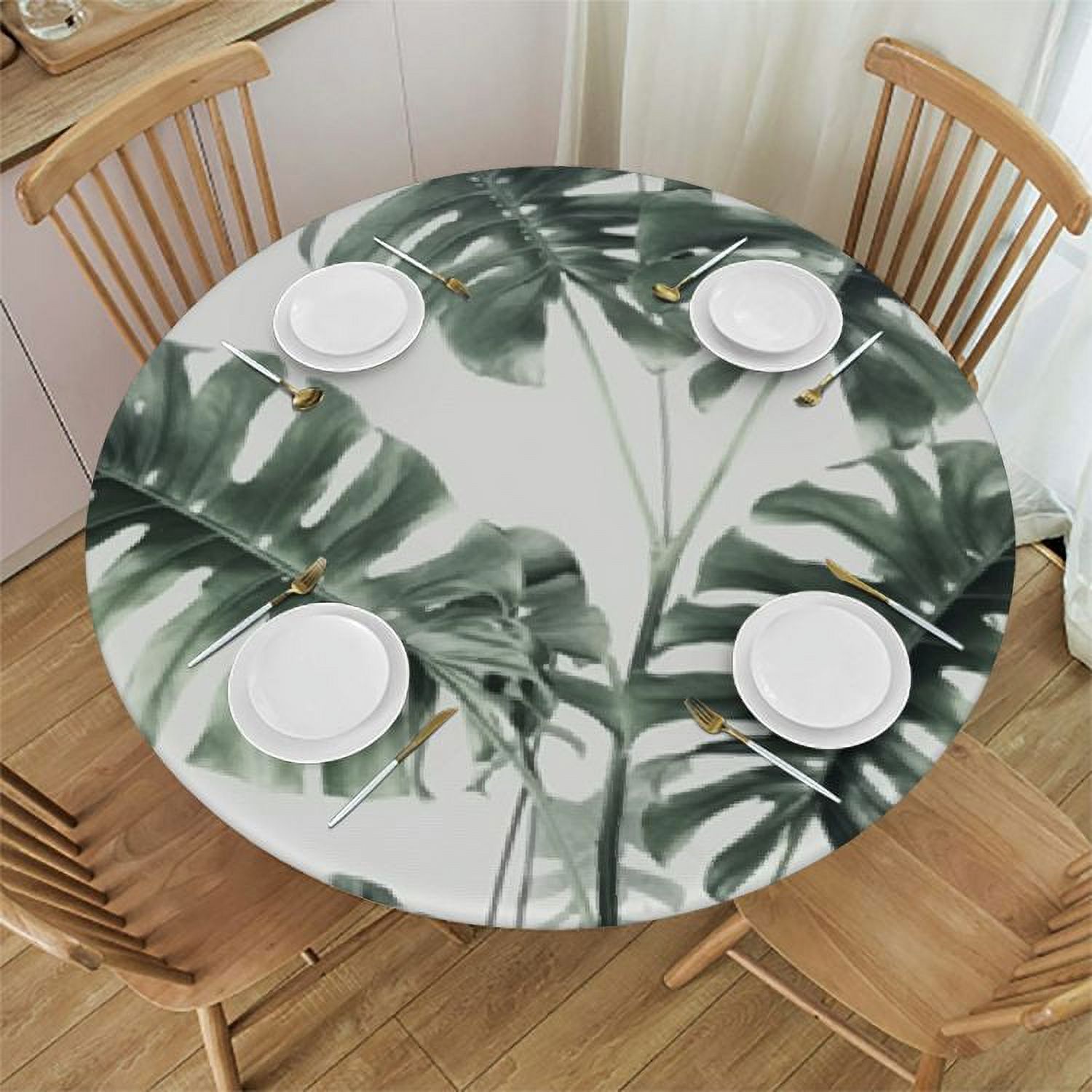 HOMICOZI Tropical Monstera Palm Leaf Round Table cover Waterproof ...