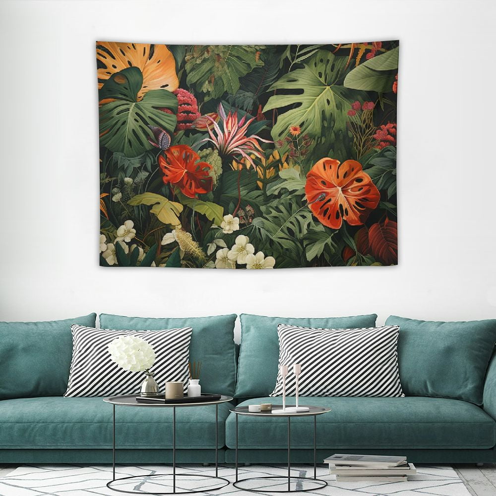 HOMICOZI Tropical Palm Leaf Tapestry, Jungle Tropical Exotic Banana ...
