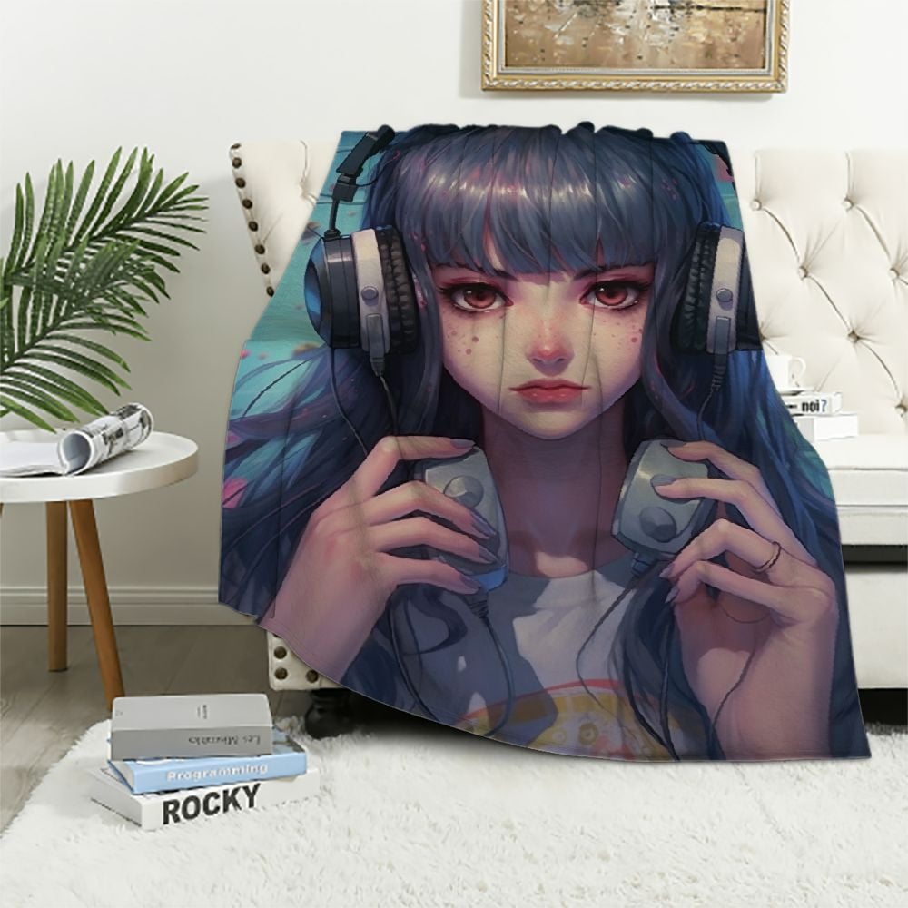 HOMICOZI Unique Blanket Video Game Gifts - Girl Gamer with Headphone ...