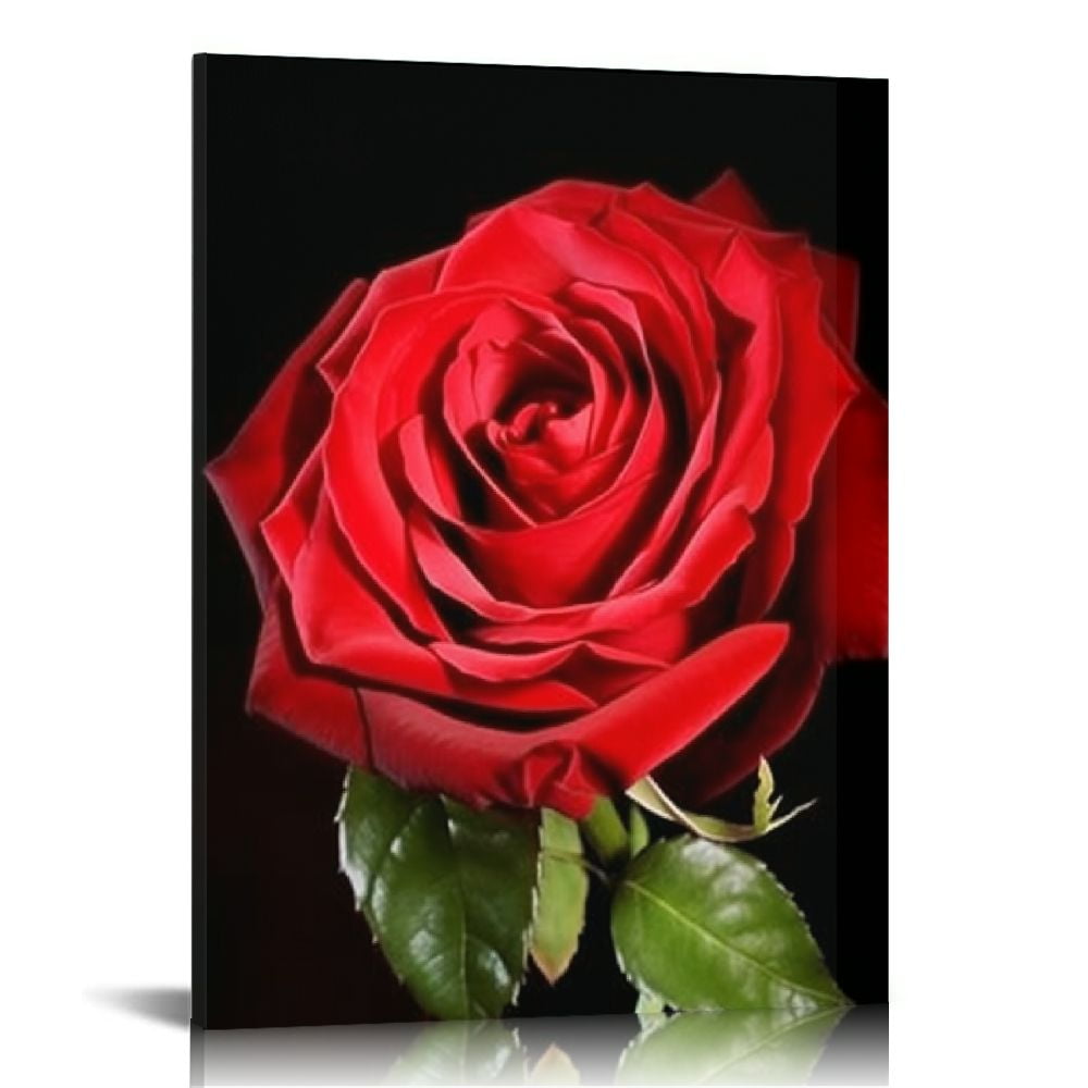 HOMICOZI Vintage Black Art Painting Red Rose Wall Art Paintings Set of ...