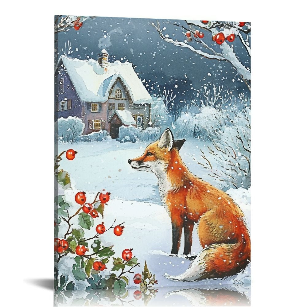 HOMICOZI Winter Christmas Wall Decor, Xmas Forest Wild Animal Bunny ...