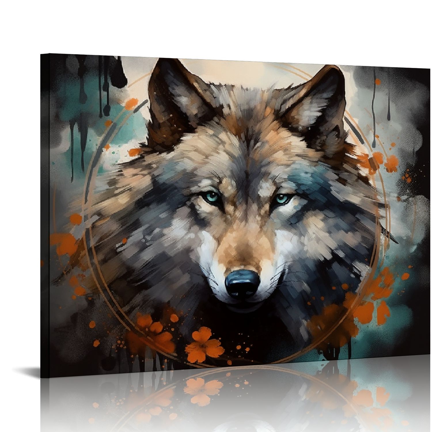 HOMICOZI Wolf And Nature Watercolor Art Print, Wolf And Nature Wall Art ...