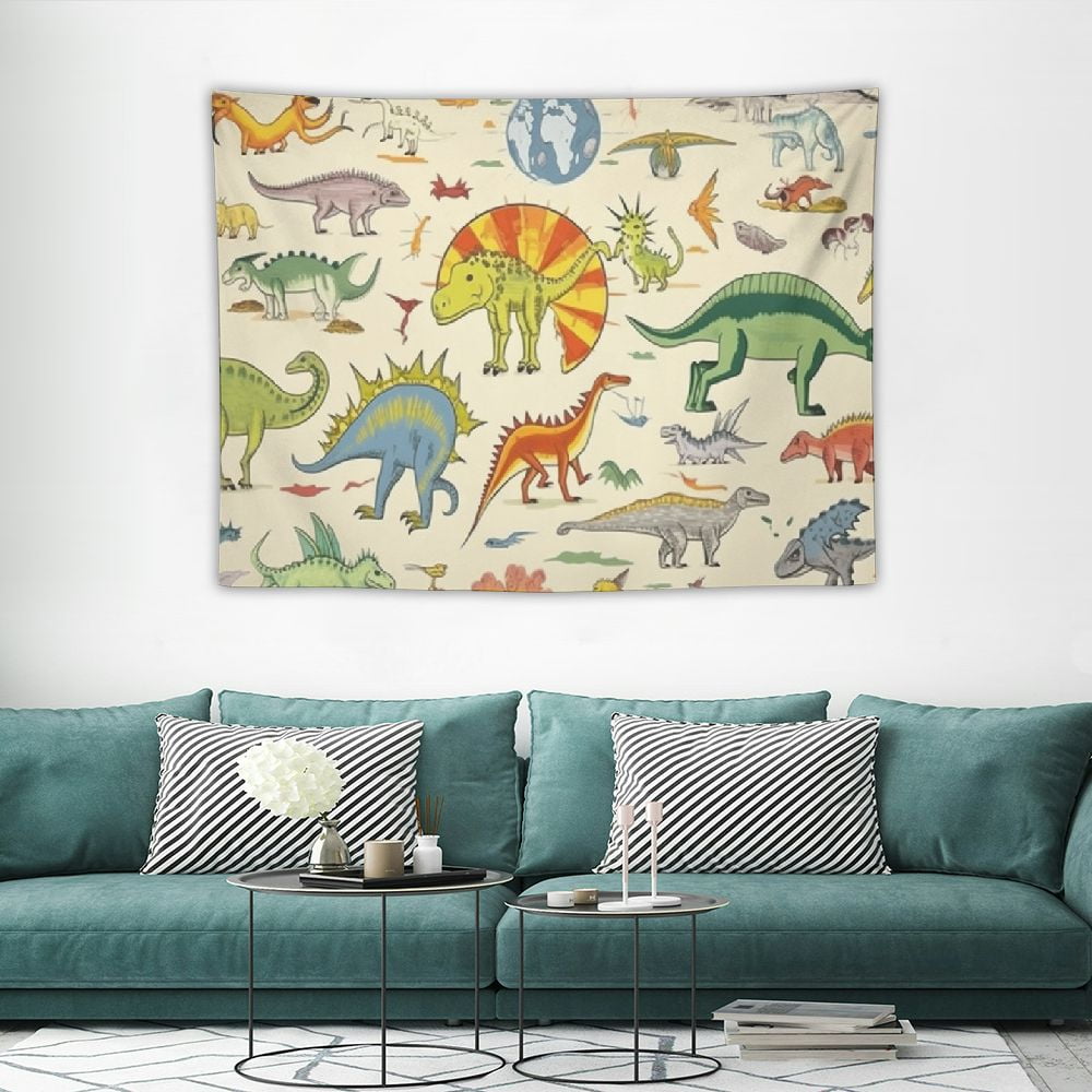 HOMICOZI World Map Kids Dinosaur Tapestry Dino Animal Educational ...