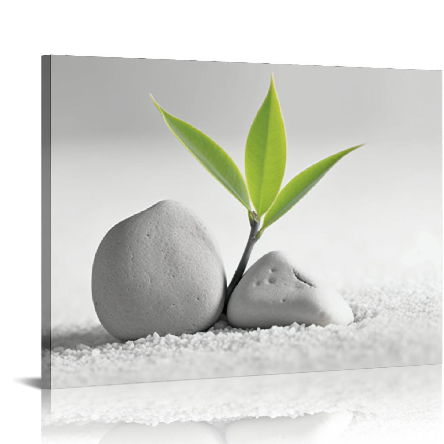 HOMICOZI Zen Canvas Wall Art for Bathroom Decor Zen Stone with Green ...