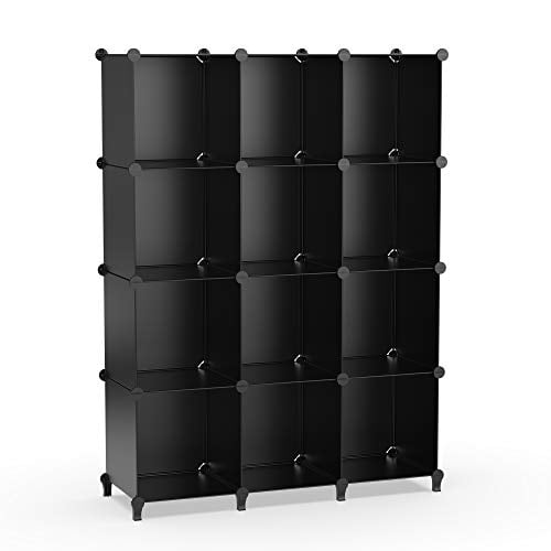 HOMIDEC 12-Cube Storage Shelf, Storage Bookcase Bookshelf with Metal ...
