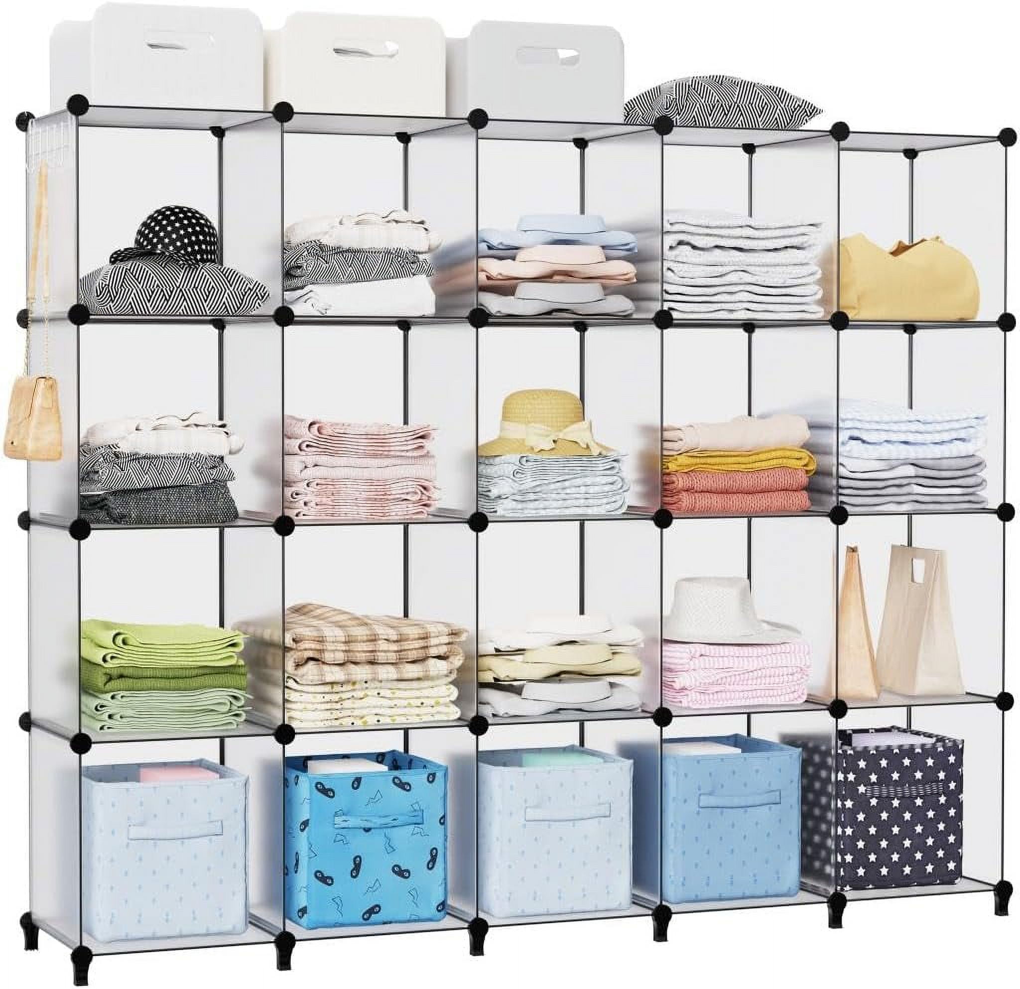 HOMIDEC 20-Cube Transparent Cube Storage Organizer, Modular Storage ...