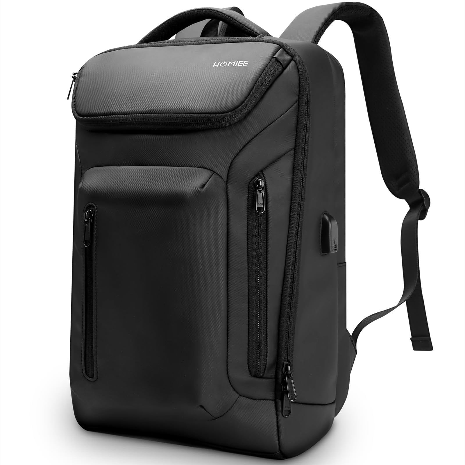 HOMIEE Business Smart Backpack Waterproof, Slim Durable Carry on Backpack 15.6 Inch Travel ...