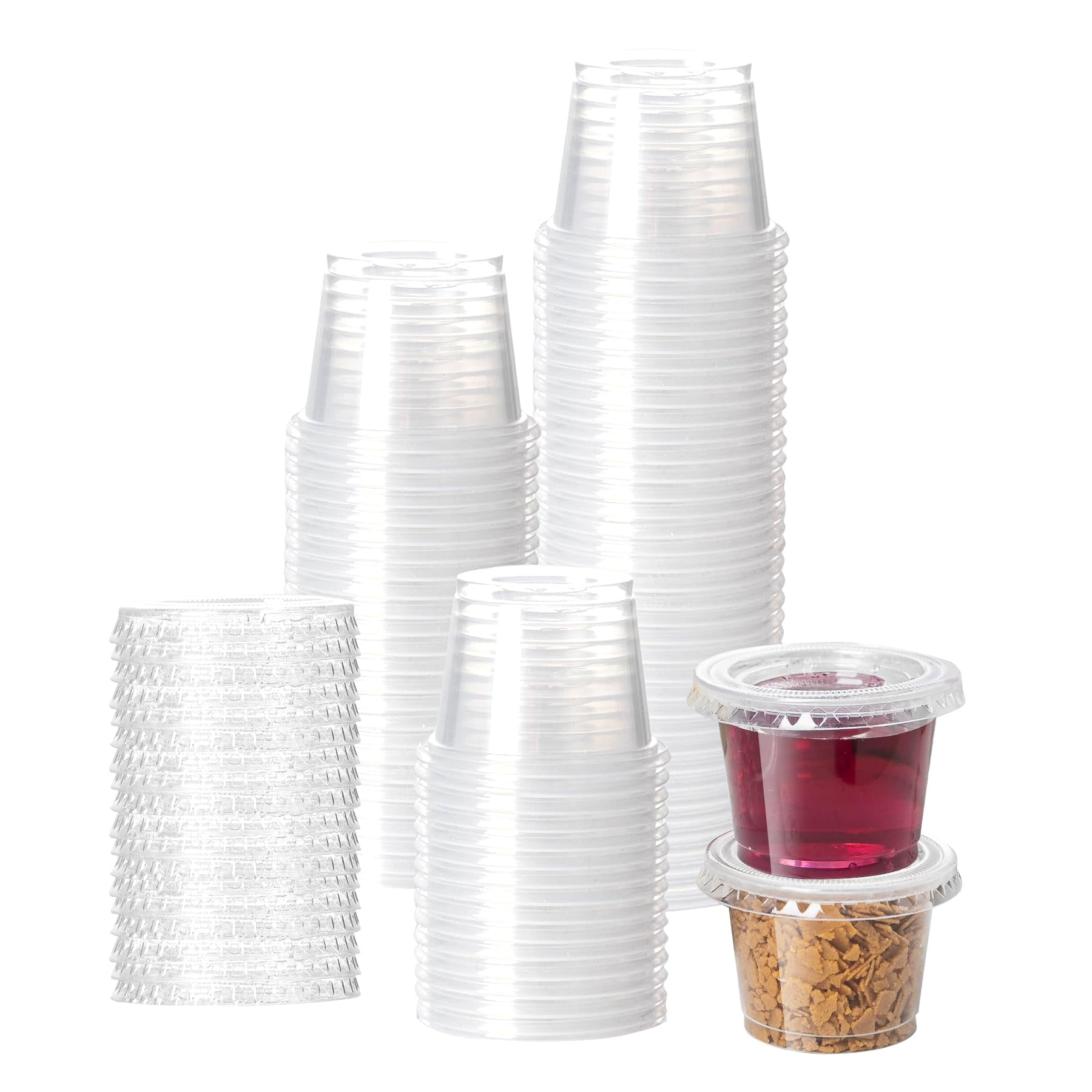 HOMIP 200Pack 1oz Disposable AIF9 Plastic Portion Cups Lids, Small Mini ...