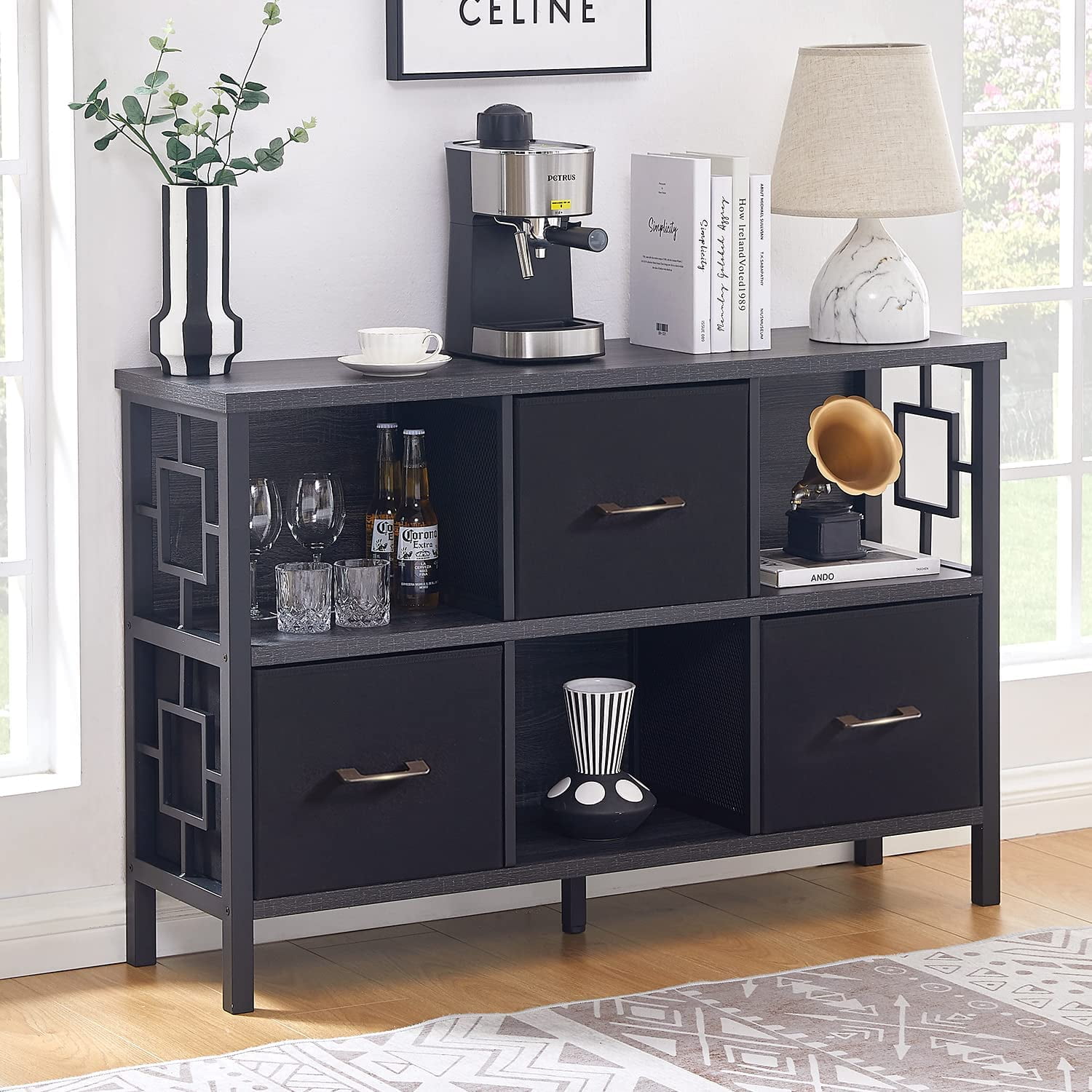 HOMISSUE 6 Cube Storage Organizer Shelf, Rustic Short Bookshelf with 3 ...