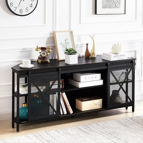 HOMISSUE Corner TV Stand for 55 Inch TV, Rustic Corner Entertainment ...
