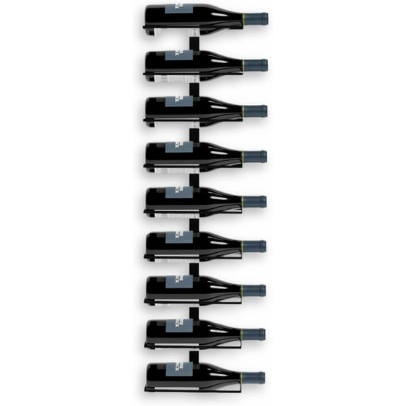 HOMLUX Wine Stack 9 Bottle Modern Metal Wall Mounted Wine Rack ...