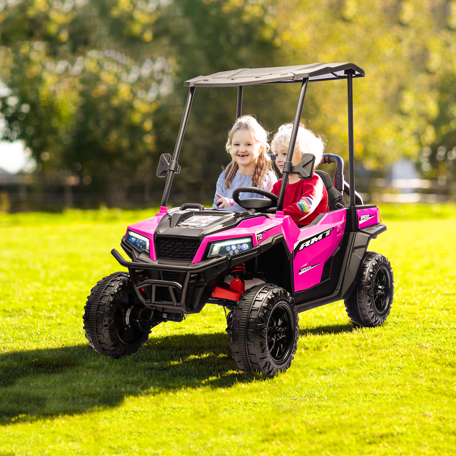 HOMMOW 24V Ride on Car, Kids Ride On Dump Truck, 4WD Powered Ride on ...