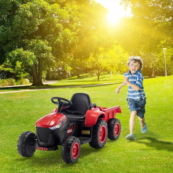 HOMMOW Kids Ride on Tractor with Remote Control, 12V Battery Powered ...
