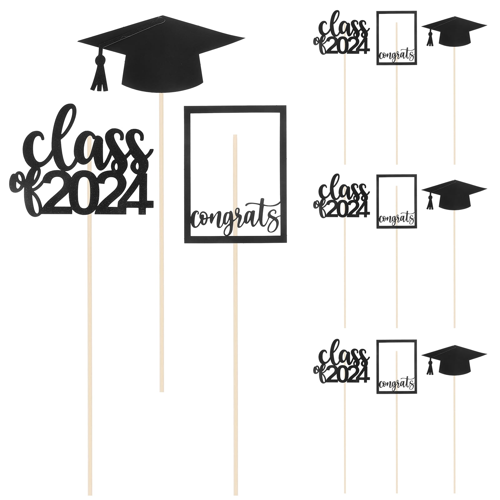 HOMOBABE 12Pcs Graduation Props Flower Centerpiece Sticks with Photo ...