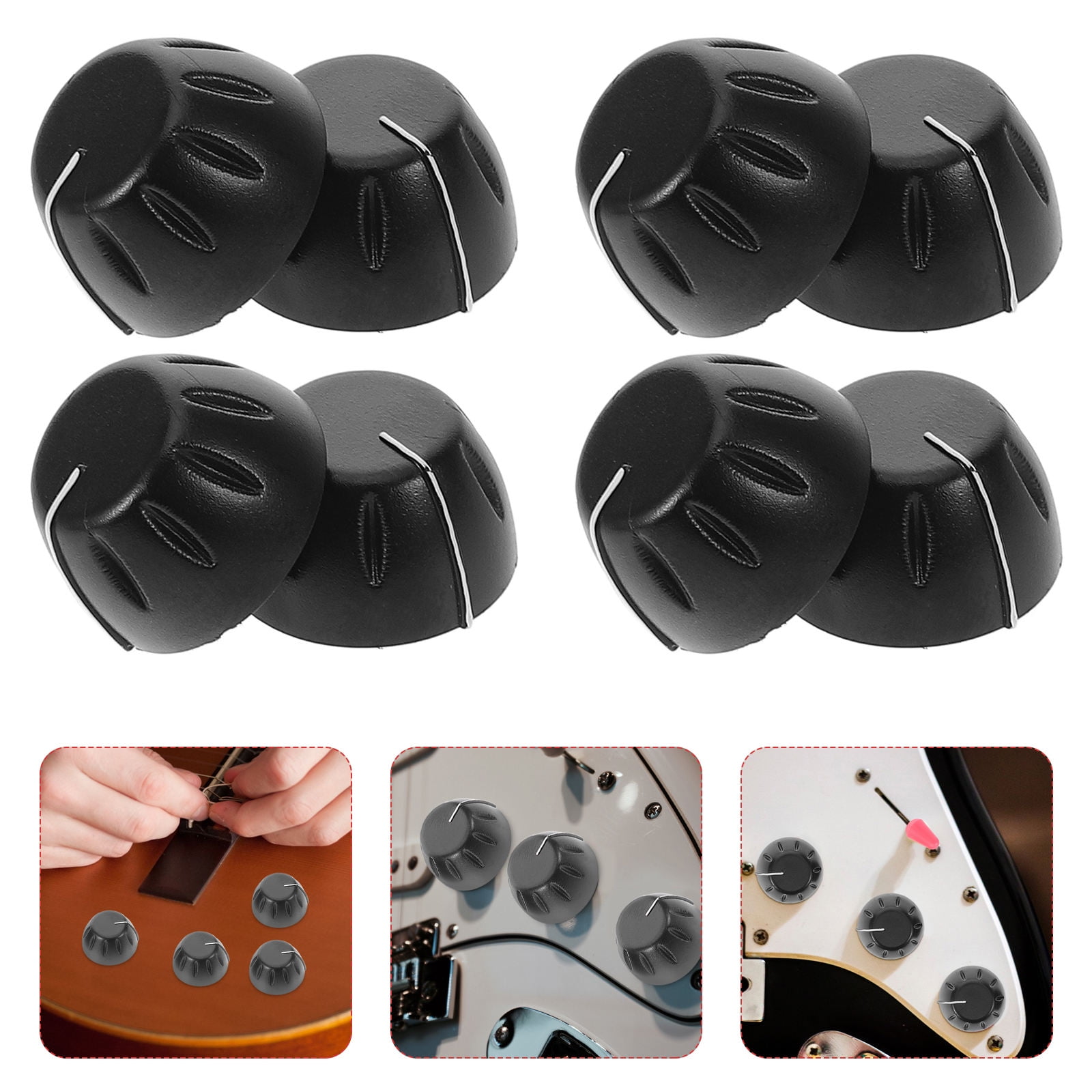 HOMOBABE 15Pcs Black Square Plastic Guitar Knobs for Music Performance ...