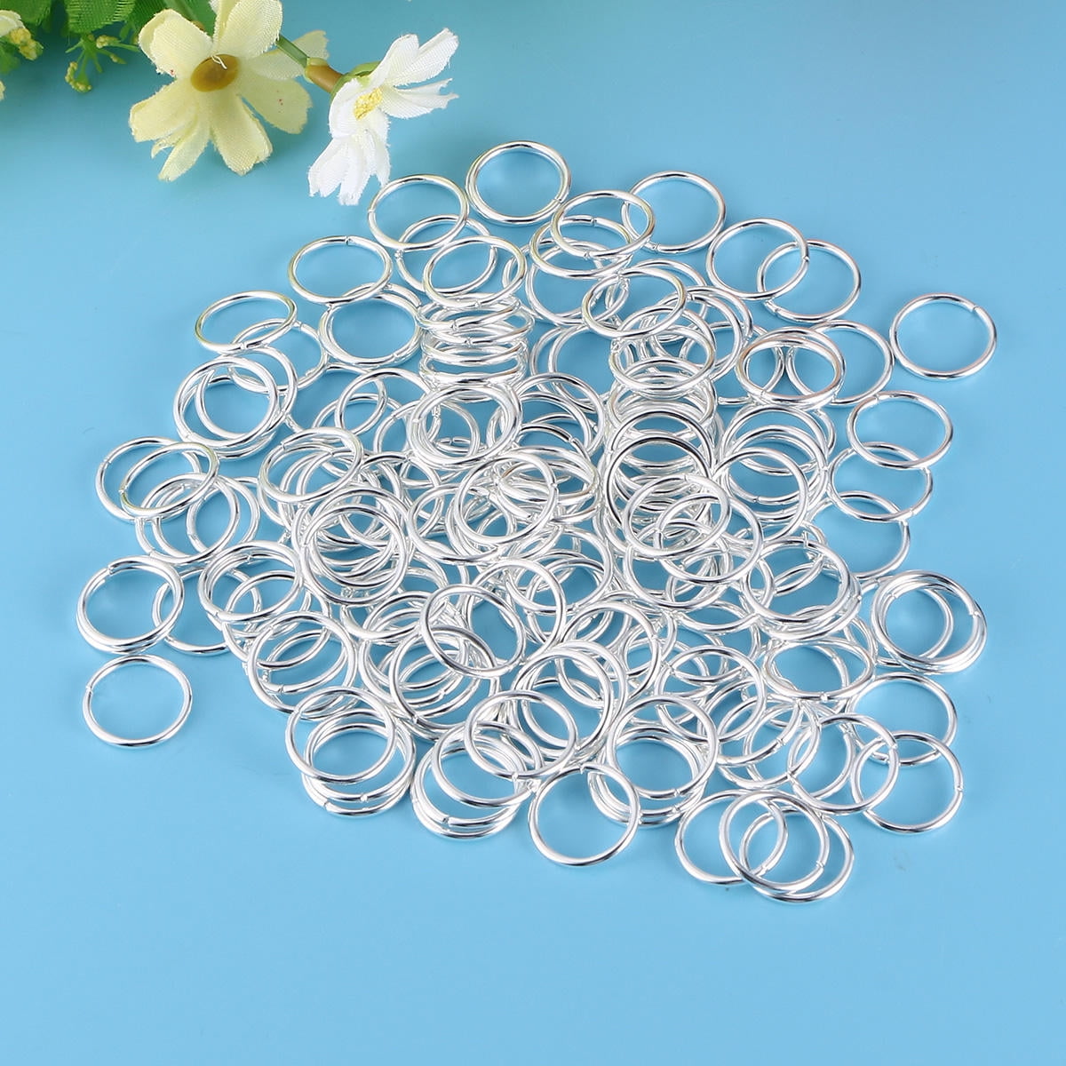 HOMOBABE 160Pcs Metal Round Rings Multipurpose Key Ring for Craft ...