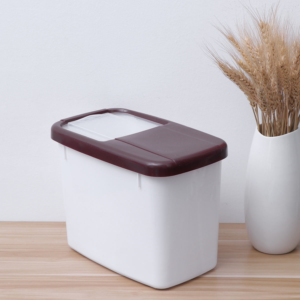 HOMOBABE 1Pack 34.0x21.0x25.5in Plastic Rice Container With Simple ...