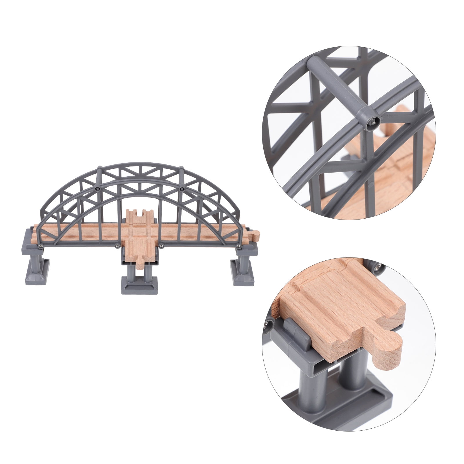 HOMOBABE 1Pack Toy Train Bridge Cross-shaped Grey Abs Wooden For Track ...