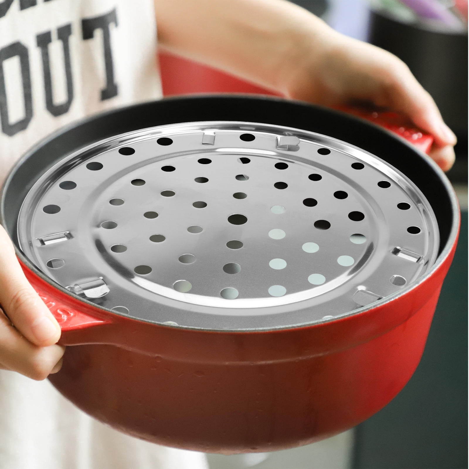 HOMOBABE 1Pcs Steamer Stand for Cooking Stainless Steel Round 22cm 8 ...
