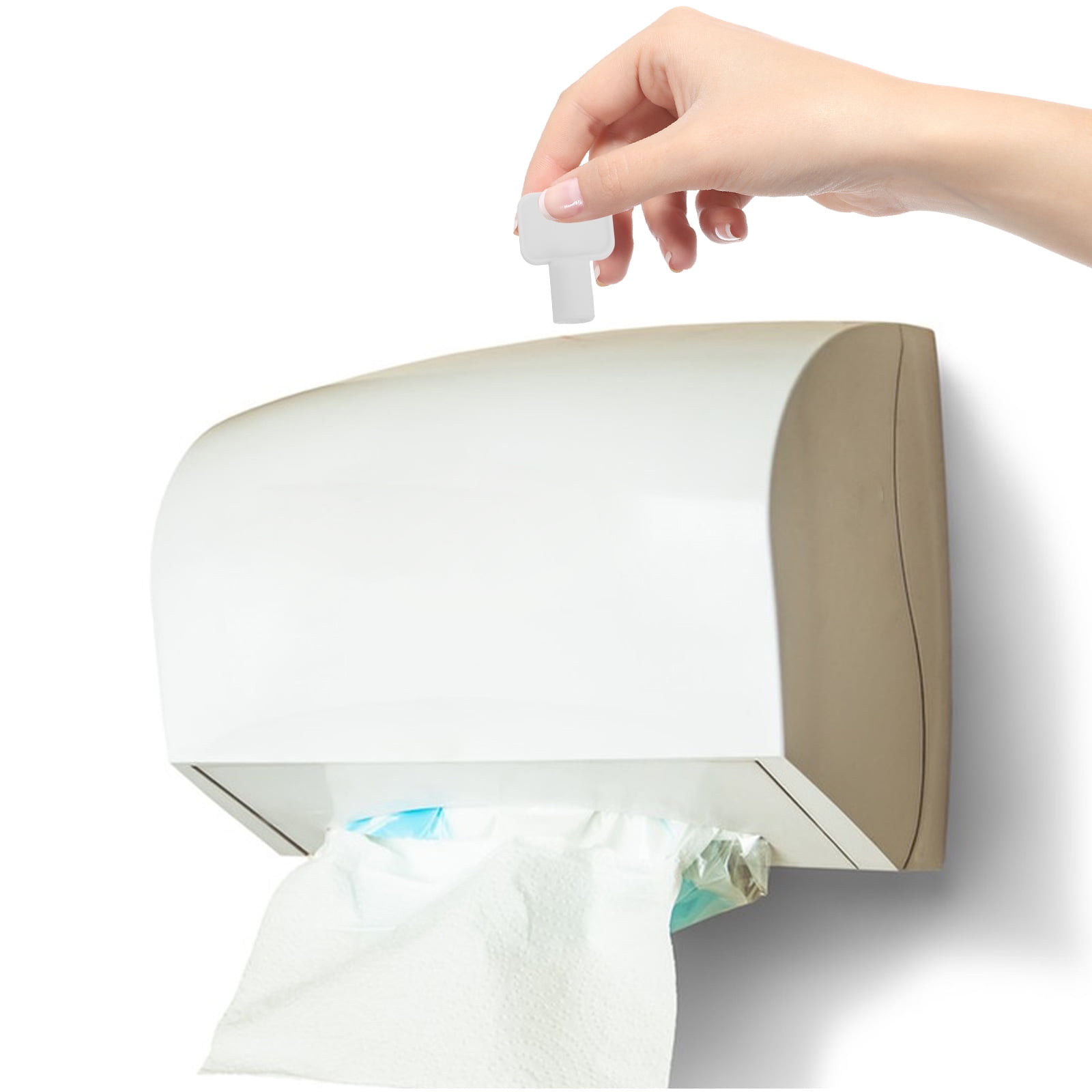 Homoyoyo Compact Toilet Paper Dispenser Key White ABS Ergonomic Design ...