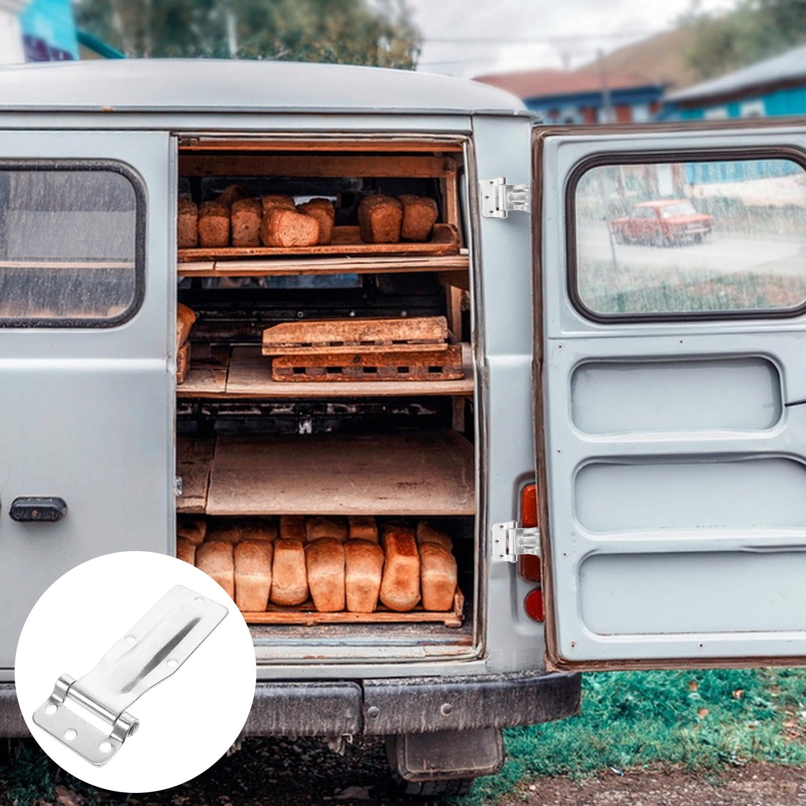 HOMOBABE 1Set Silver Rectangular Hinge for Trailer Gate Hinge Trucks ...