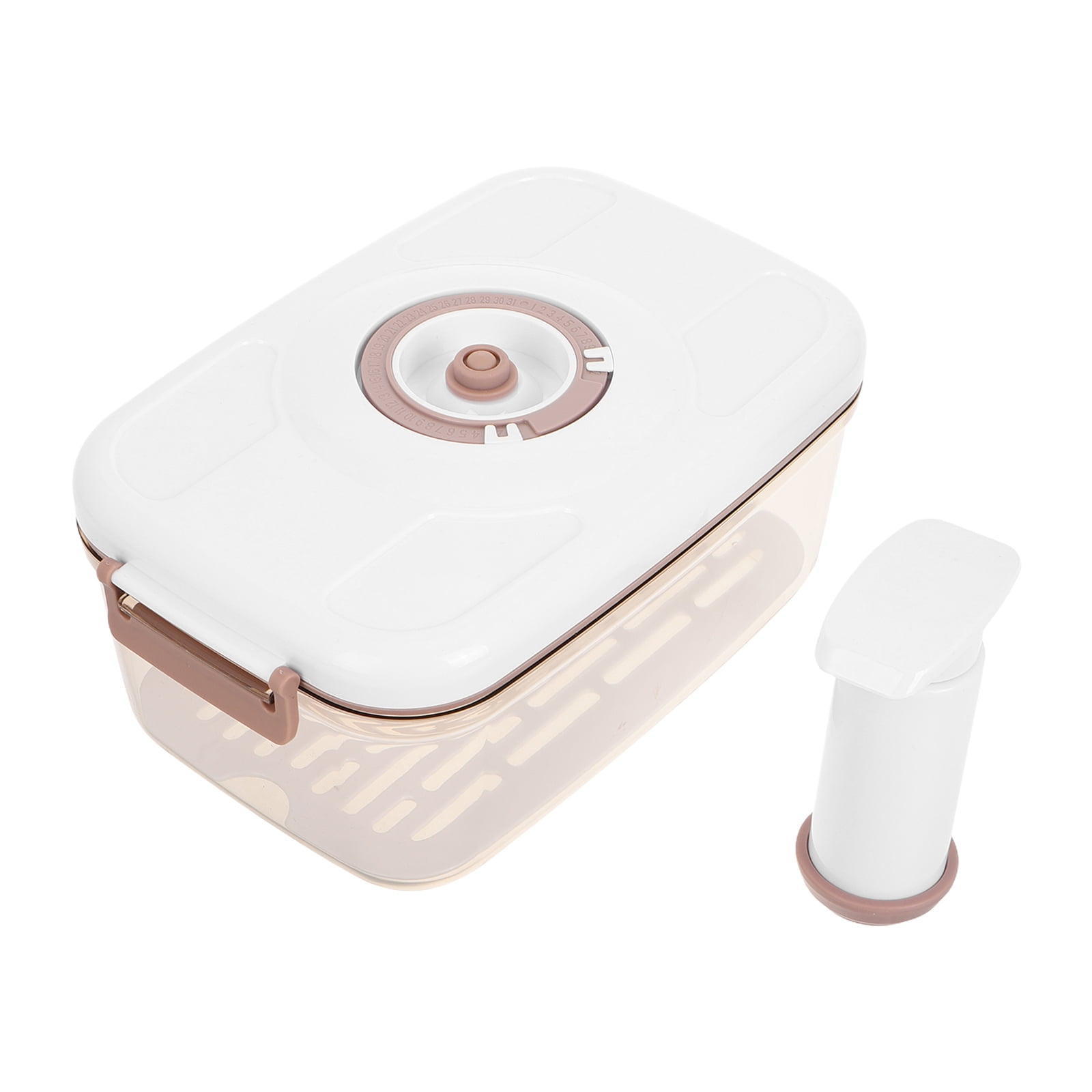 HOMOBABE Vacuum Food Storage Container Set Beige Rectangular Meal Prep ...