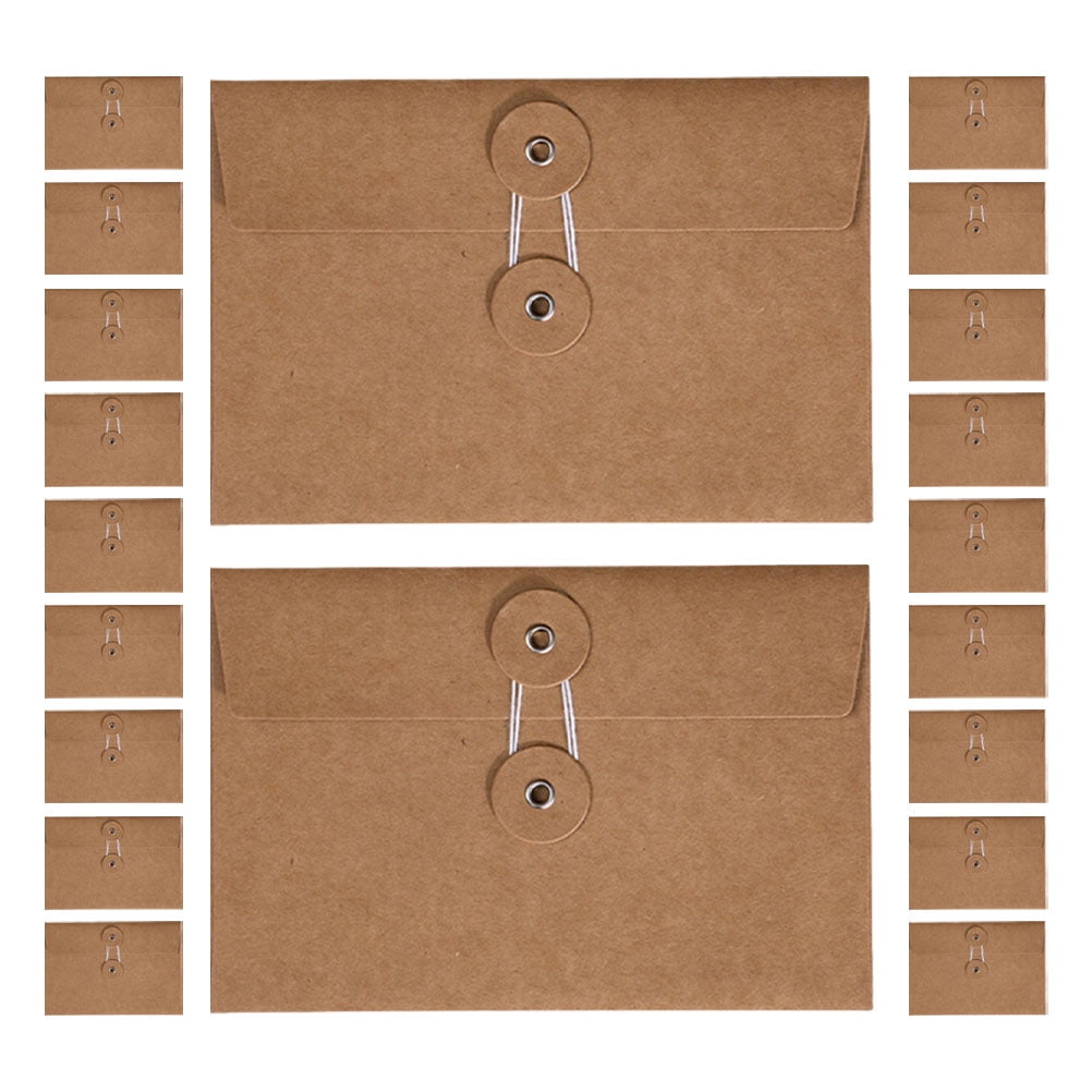 HOMOBABE 20Pcs Brown Paper Envelopes Rectangular Classic Vintage Look ...