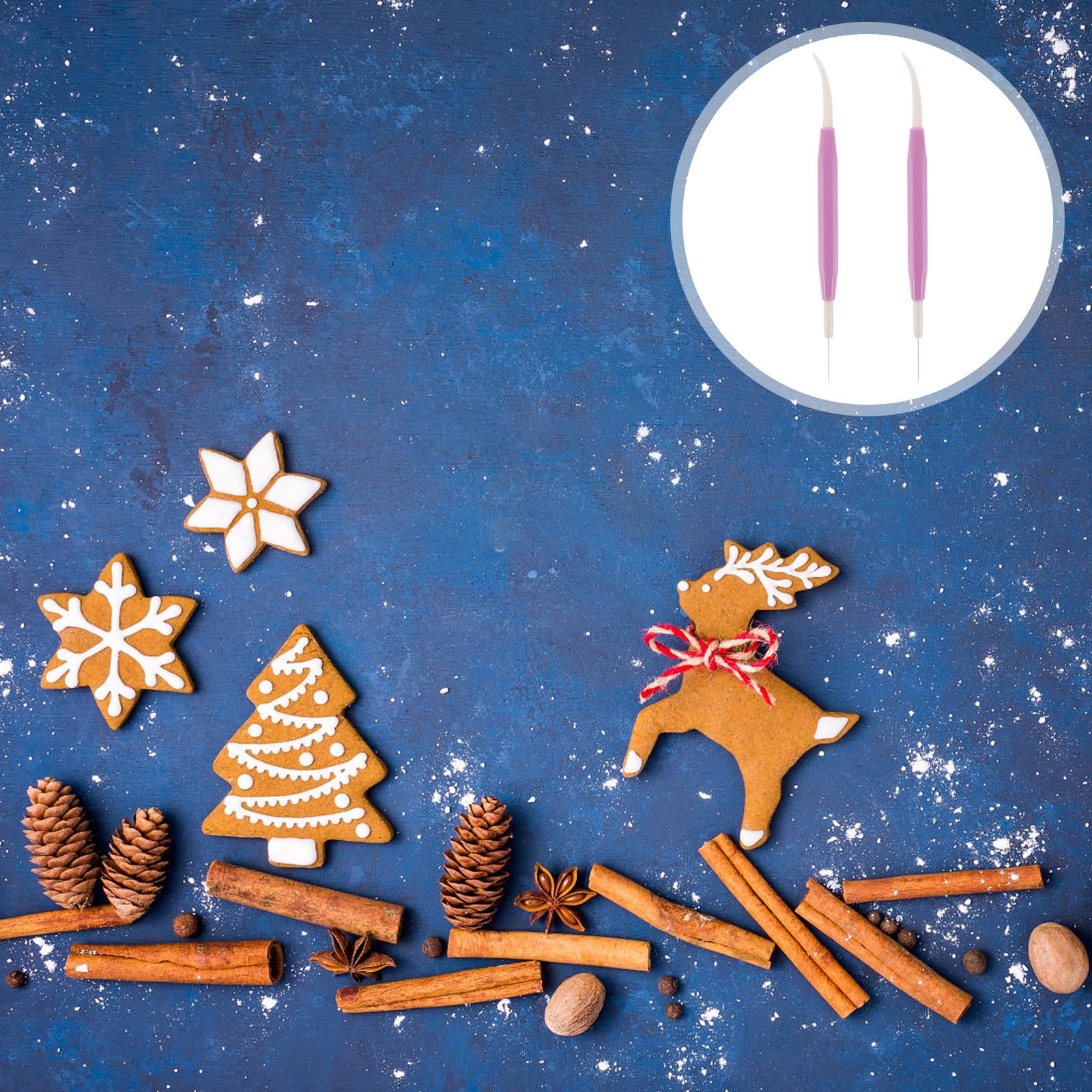 Homoyoyo 2Pcs Purple Baking Icing Needle Reusable Food Safe for Home ...