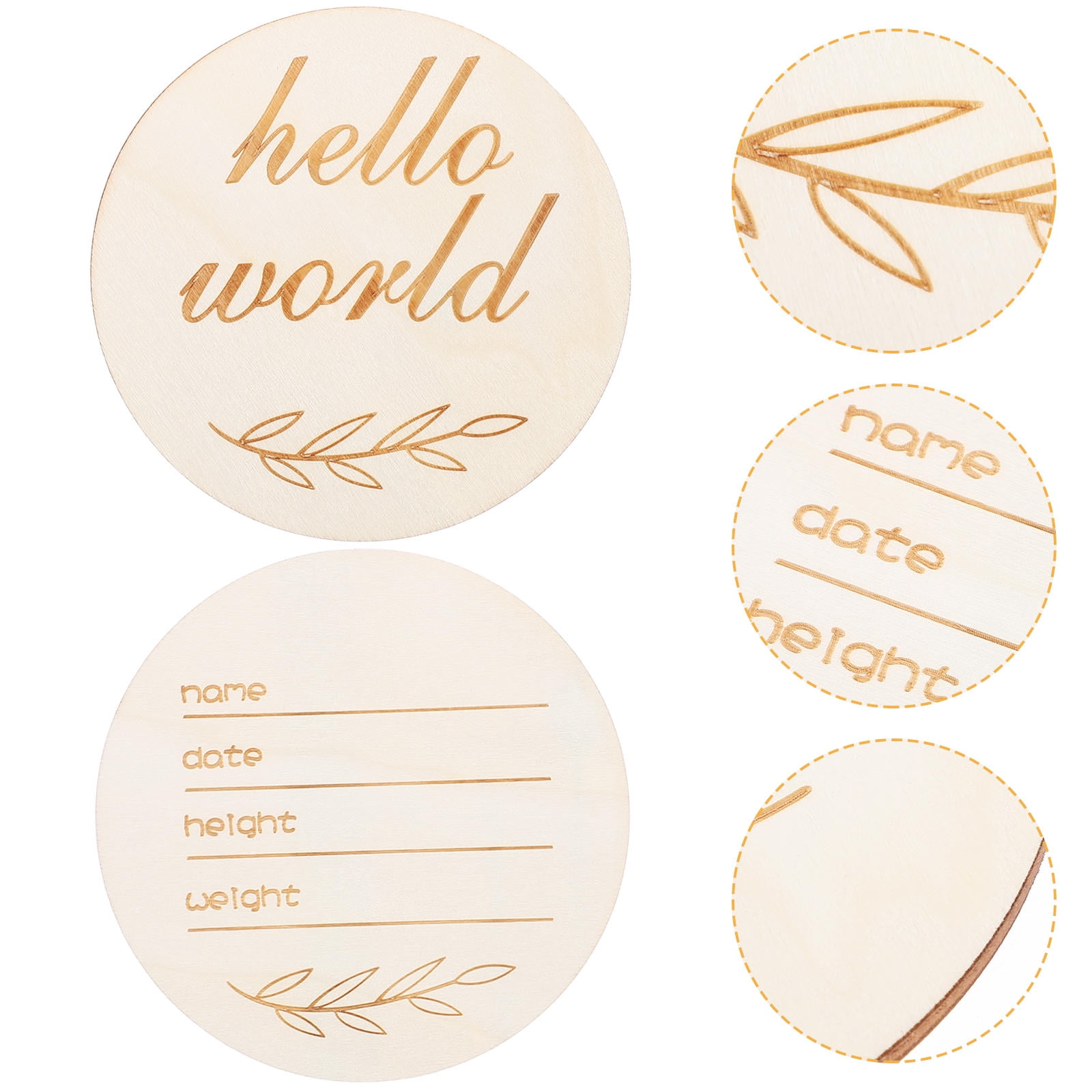 HOMOBABE 2Pcs Brown Baby Announcement Board with Minimalist Design for ...