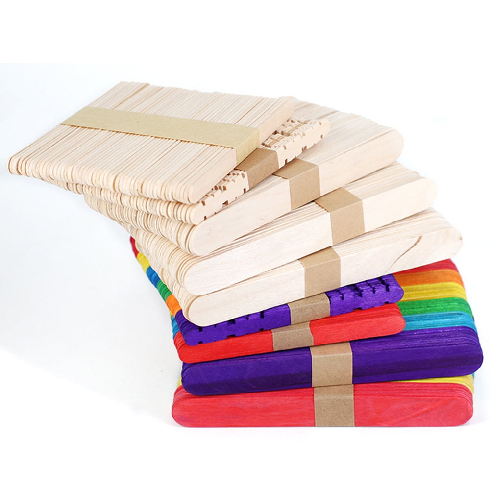 HOMOBABE 4Bags Colored Wood Craft Sticks Toddler Puzzles and Team Games ...