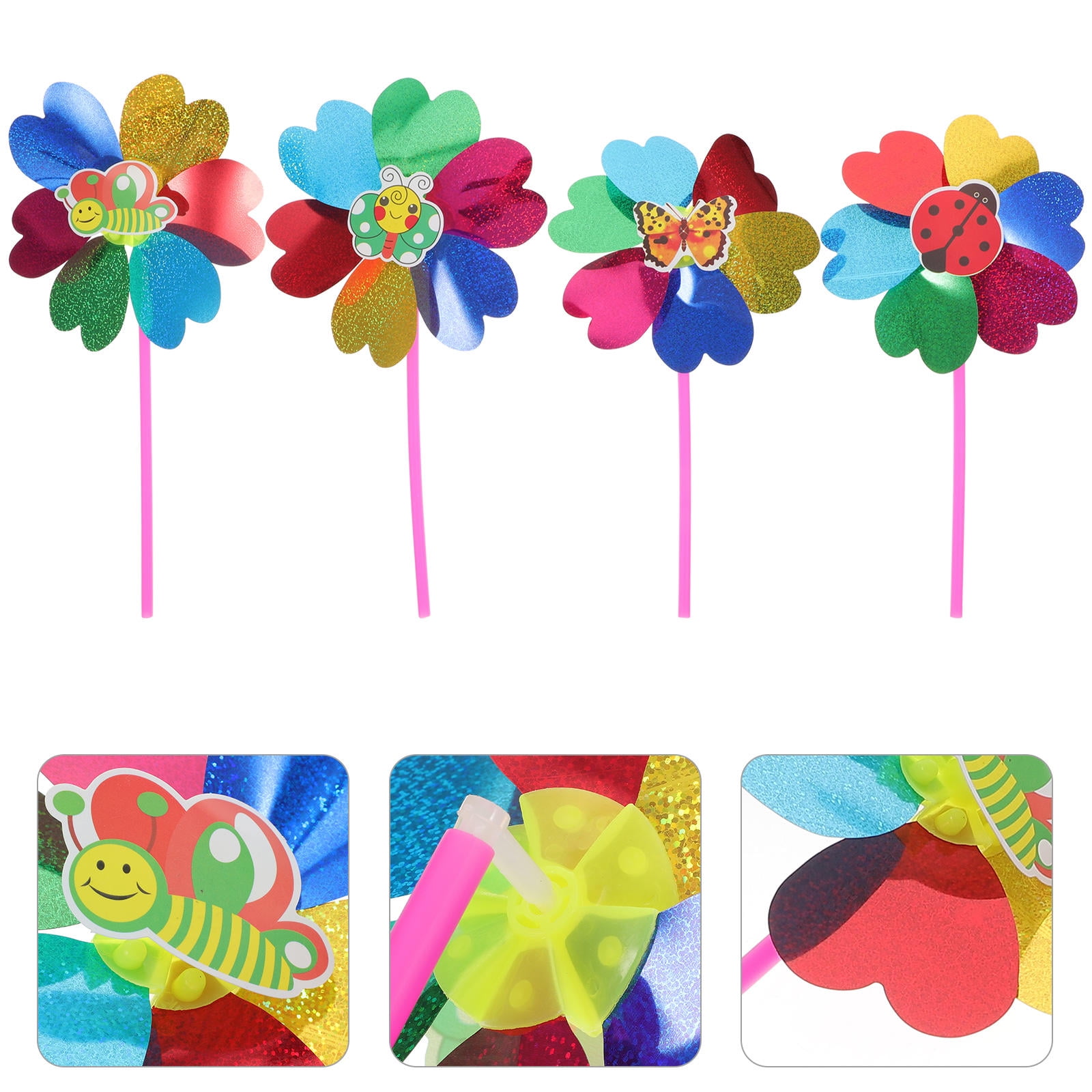 HOMOBABE 4Set Kids Pinwheels for Children Colorful Pinwheels for ...